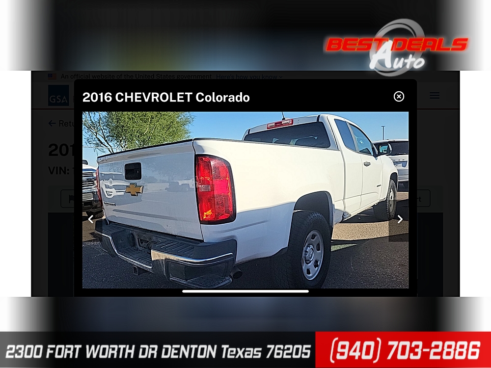 2016 Chevrolet Colorado 2WD Ext Cab 128.3" WT